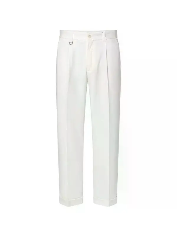 PAOLO PECORA Pleated D-ring Trousers - Neutrals