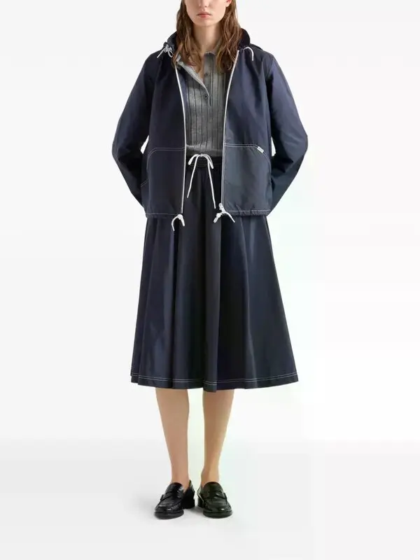 Prada Re-nylon Full Skirt With Drawstring Waistband