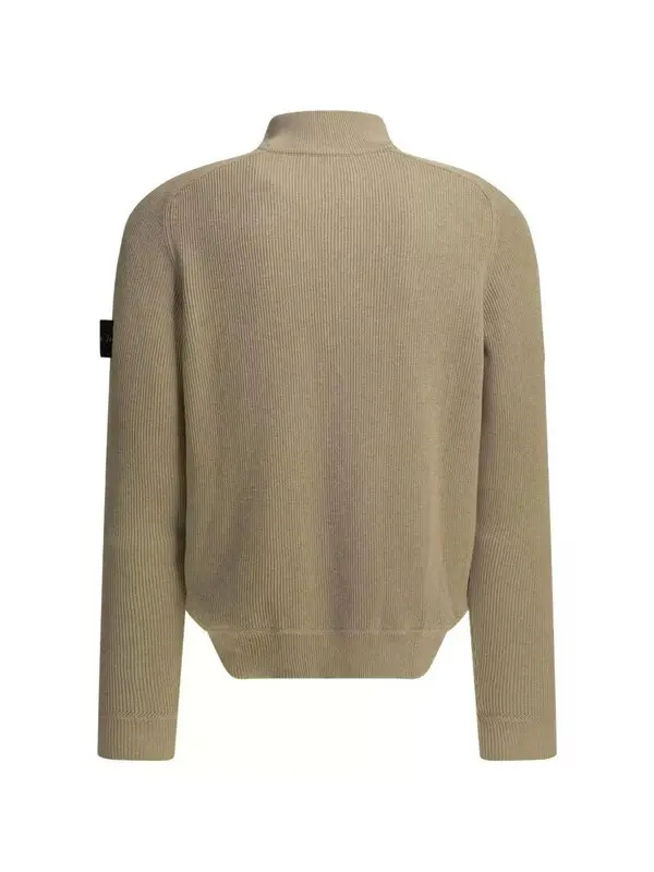 Stone Island Ribbed Knit Quarter-zip Sweatshirt