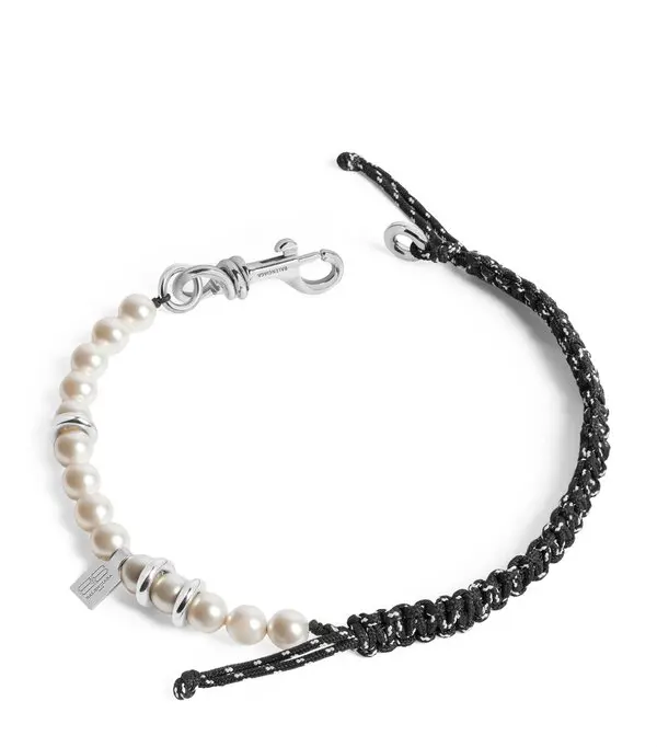 Balenciaga Pearl Malibu Beaded Choker Necklace - Black