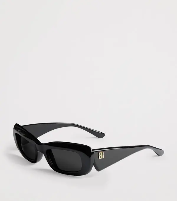 Balenciaga Diva Rectangle Sunglasses - Black