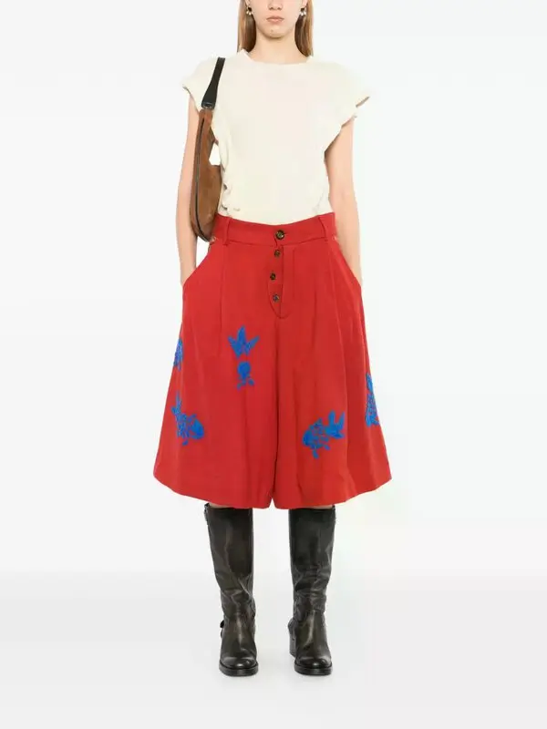 GG IN RED Embroidered Shorts