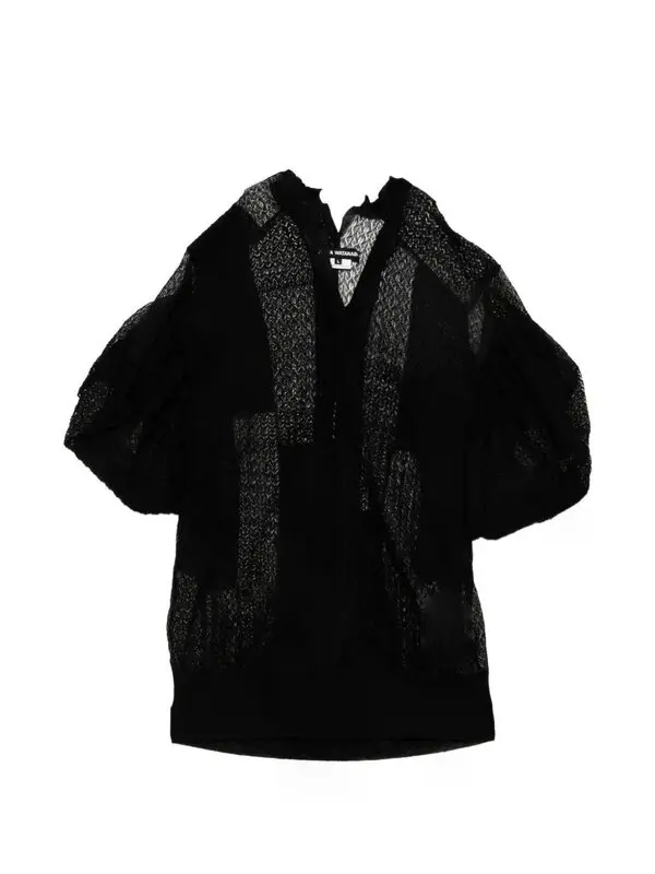 Junya Watanabe Lace-knit V-neck Blouse