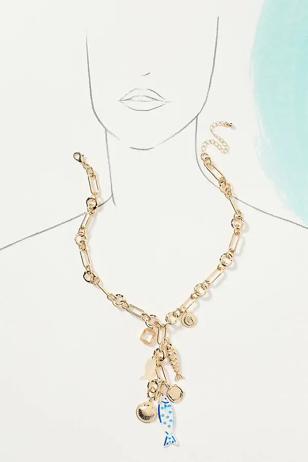Anthropologie Ceramic Charm Necklace