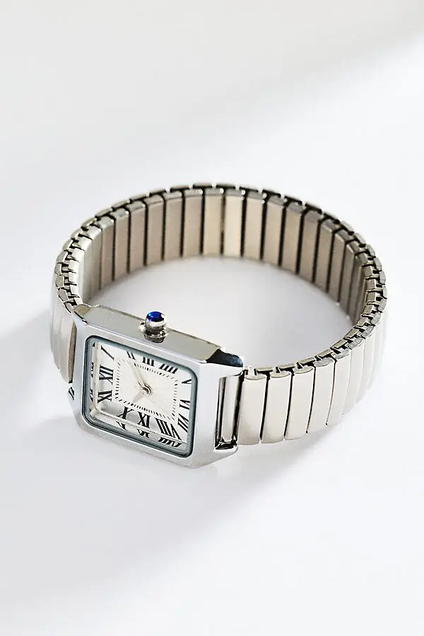 Anthropologie Square Stretch Watch - Silver