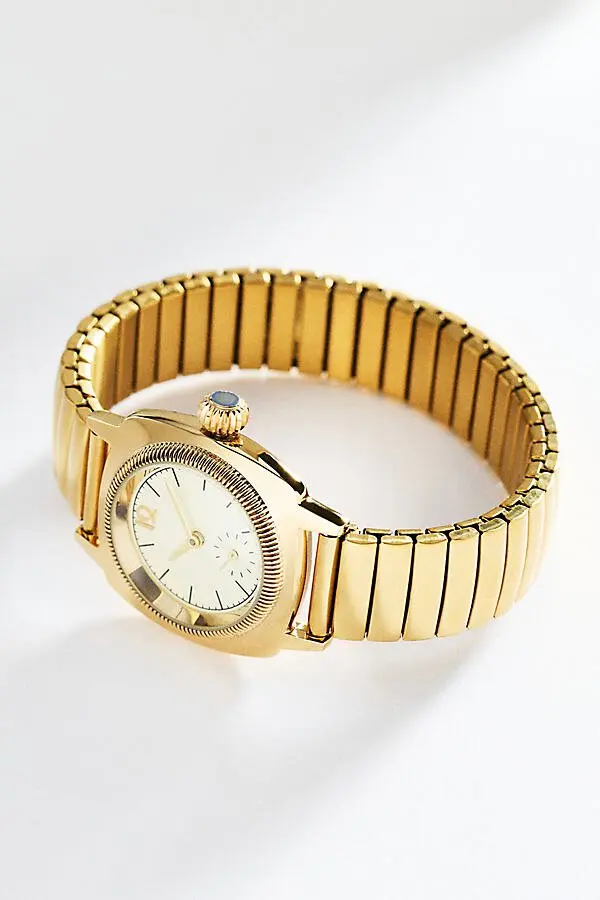Anthropologie Stretch Band Watch - Gold