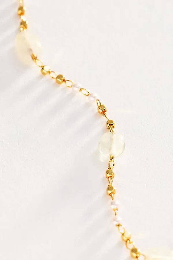 Anthropologie Rawbar Delicate Stone Bracelet - Pearl