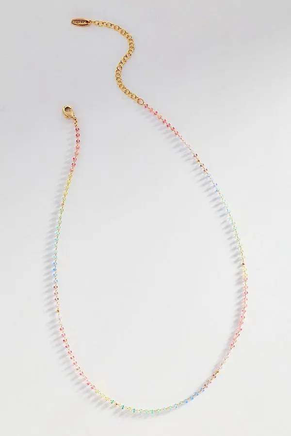 Anthropologie Delicate Beaded Necklace - Multi
