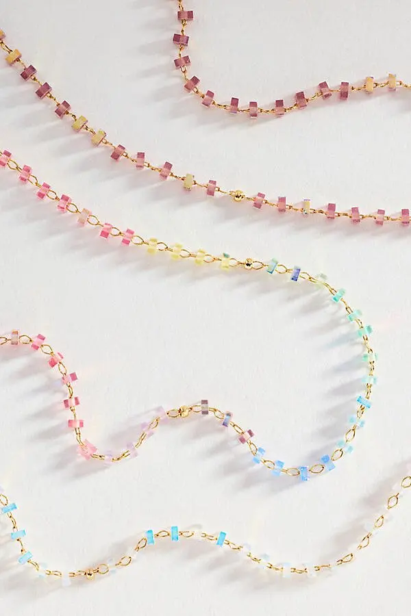 Anthropologie Delicate Beaded Necklace - Multi