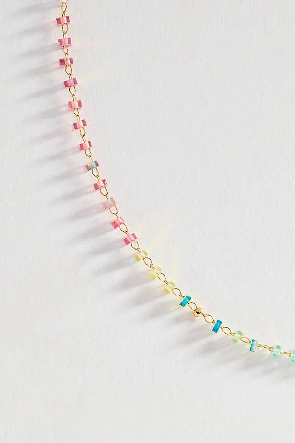 Anthropologie Delicate Beaded Necklace - Multi