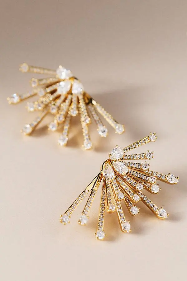 Nadri Starlet Jacket Earrings - Gold