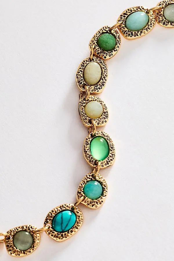 Anthropologie Statement Stone Necklace - Turquoise