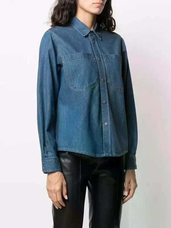 DIESEL® Long-sleeve Denim Shirt With Draped Detailing