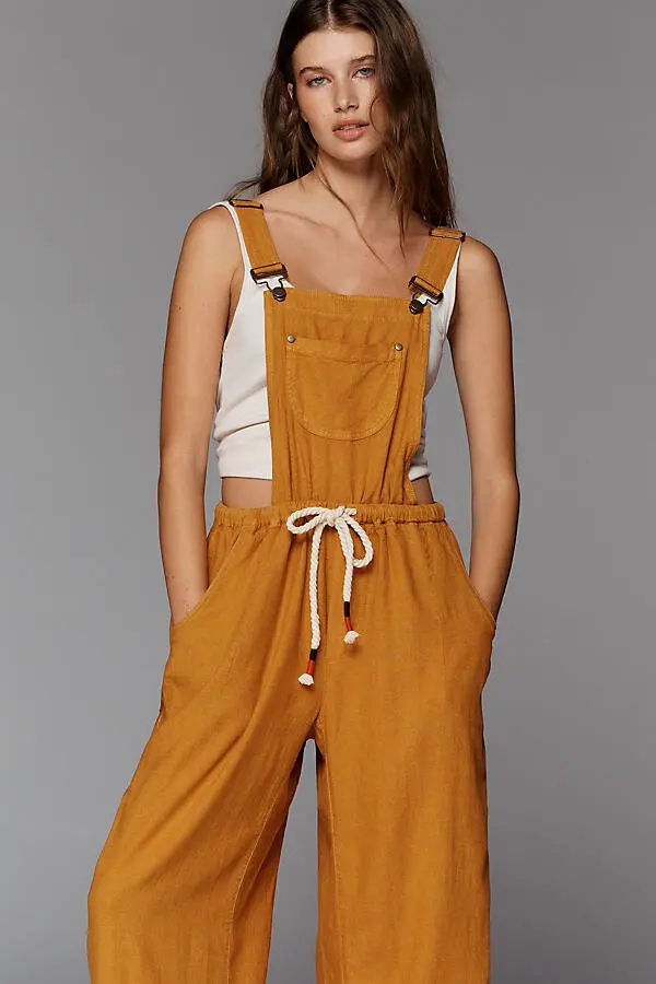 PILCRO Len Drawstrg Overalls - Gold