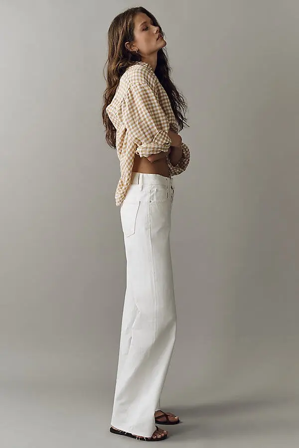 ANINE BING Hugh High-rise Wide-leg Jeans - Ivory