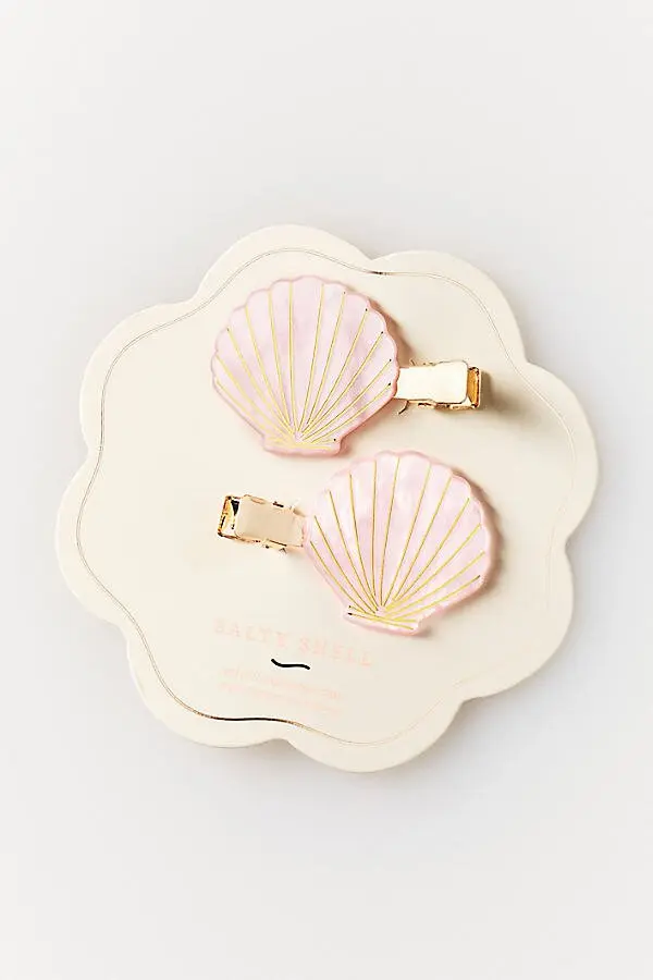Anthropologie Shell Hair Clips - Pink