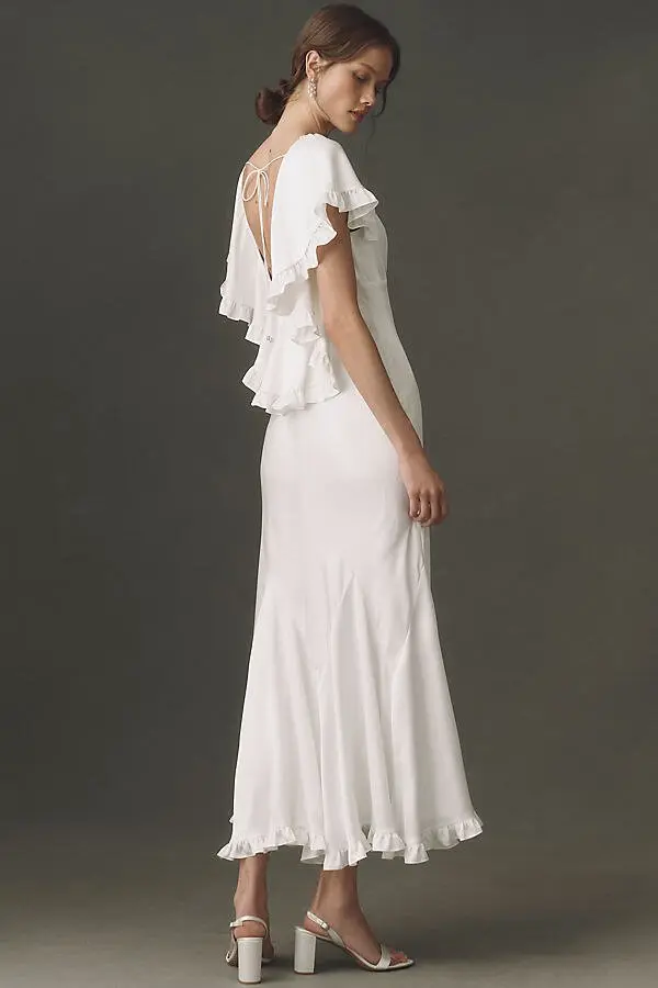 Bhldn Satin Cape Maxi Dress