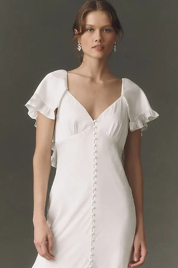 Bhldn Satin Cape Maxi Dress