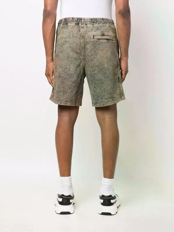 DIESEL® Acid Wash Logo Patch Shorts