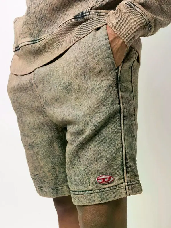 DIESEL® Acid Wash Logo Patch Shorts