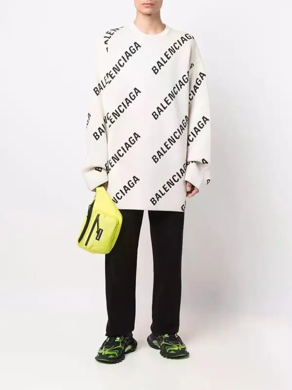 Balenciaga Allover Logo Crew Neck Jumper
