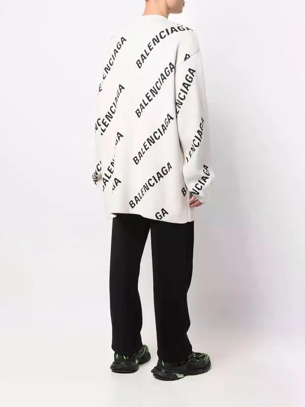 Balenciaga Allover Logo Crew Neck Jumper
