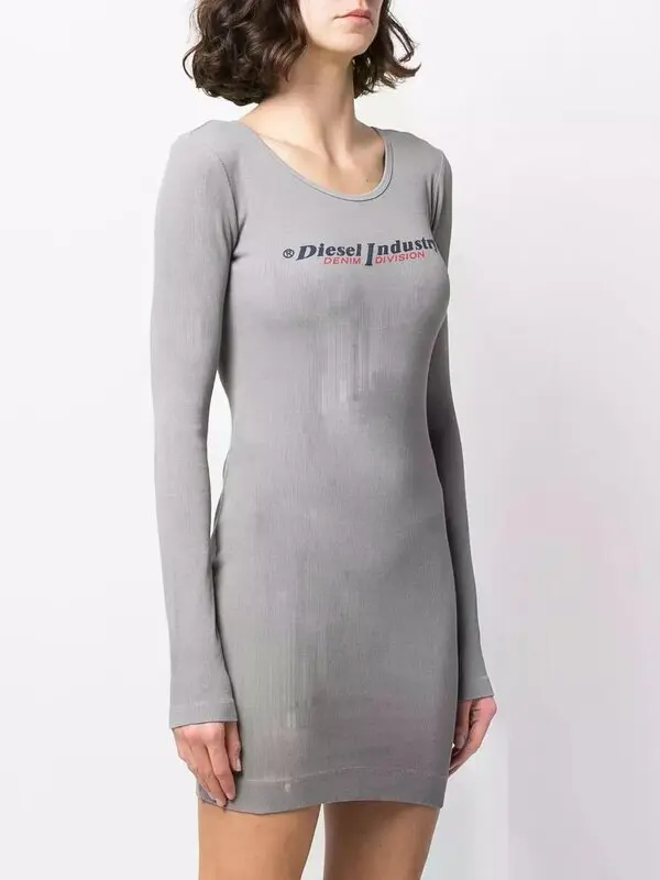 DIESEL® Logo-print Ribbed Sweater Dress