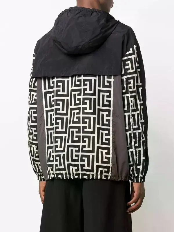 Balmain Signature Geometric Print Zip Jacket