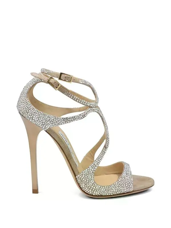 JIMMY CHOO Lance Crystal Embellished Stiletto Sandals
