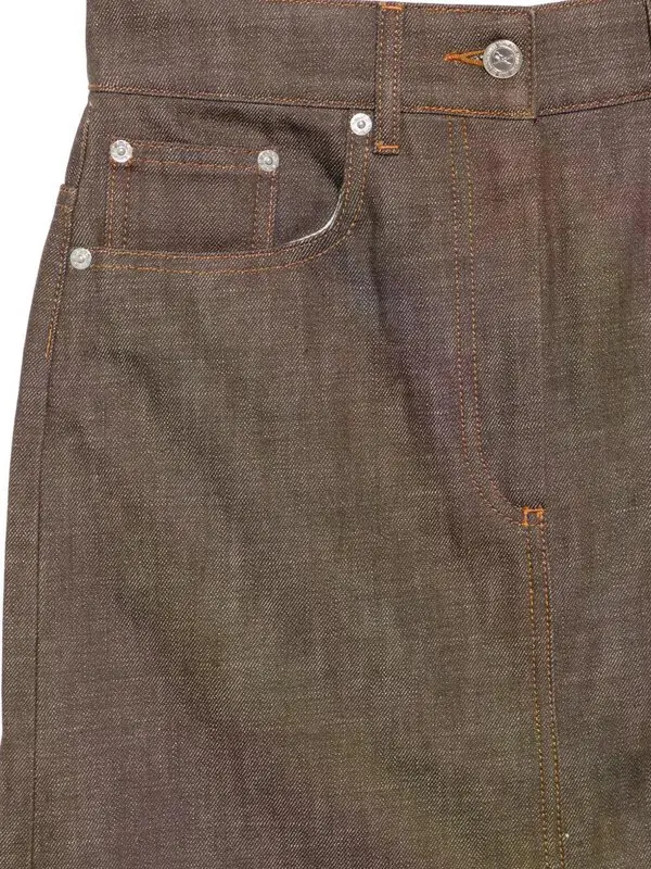 A.p.c. Contrast-stitch Five-pocket Skirt - Brown