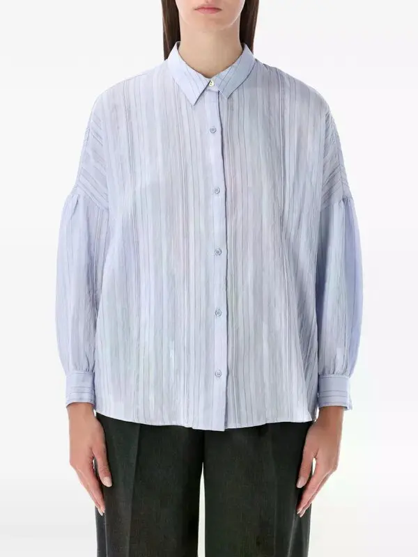 SESSUN Striped Balloon-sleeve Shirt