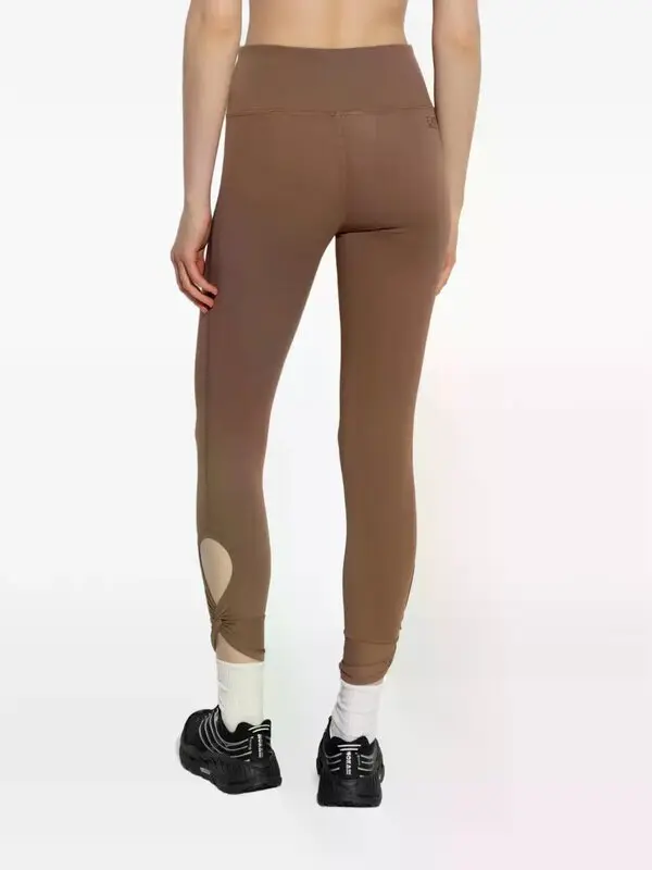 EA7 Cut-out Twisted-detail Leggings - Brown