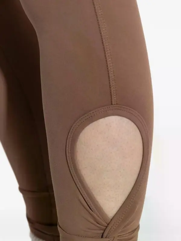 EA7 Cut-out Twisted-detail Leggings - Brown