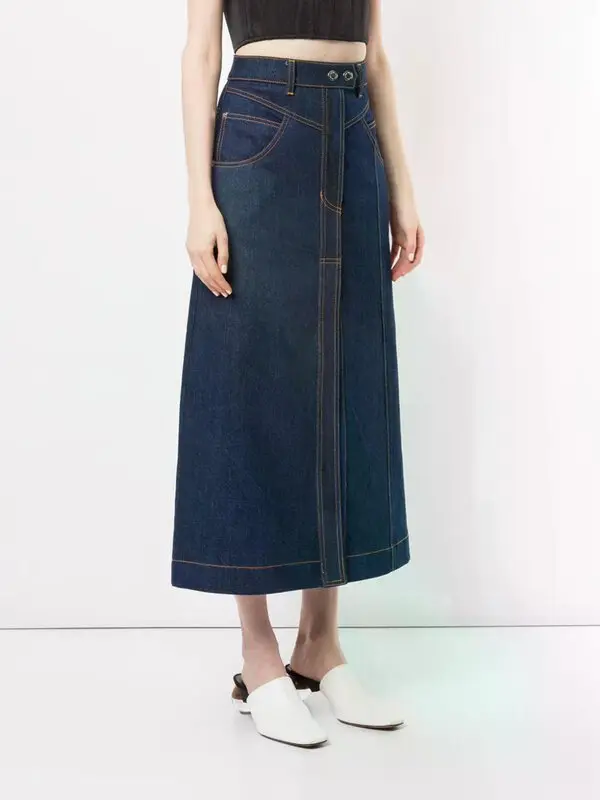 ELLERY Traffic Panelled Denim Skirt