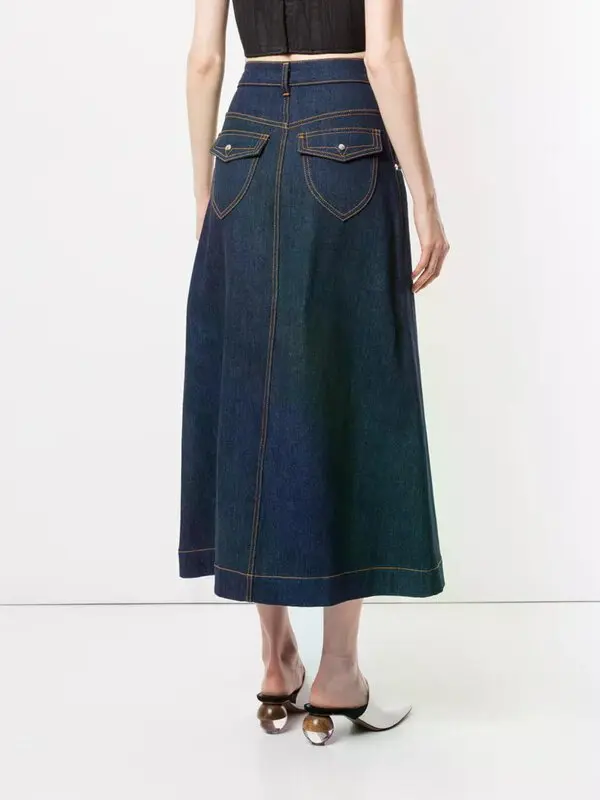 ELLERY Traffic Panelled Denim Skirt