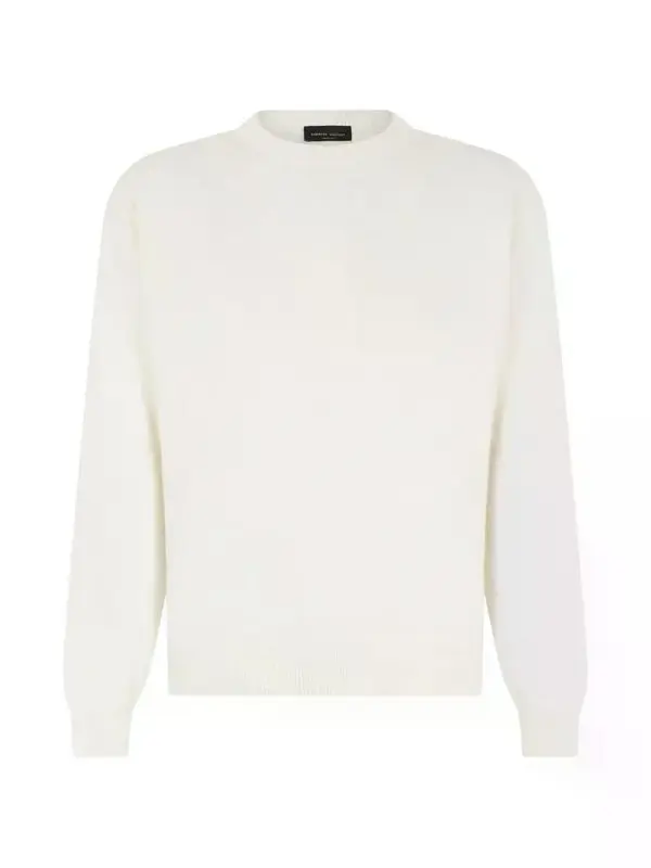ROBERTO COLLINA Ribbed Trim Sweater - Neutrals