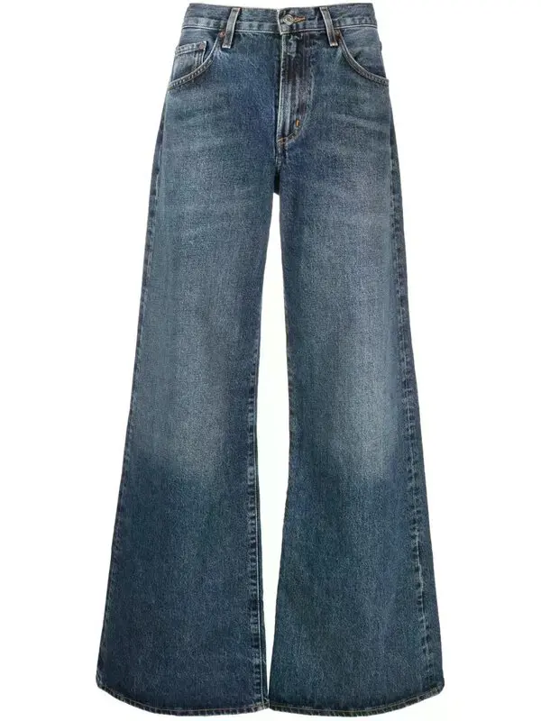 AGOLDE Clara Organic-cotton Flared Jeans - Blue