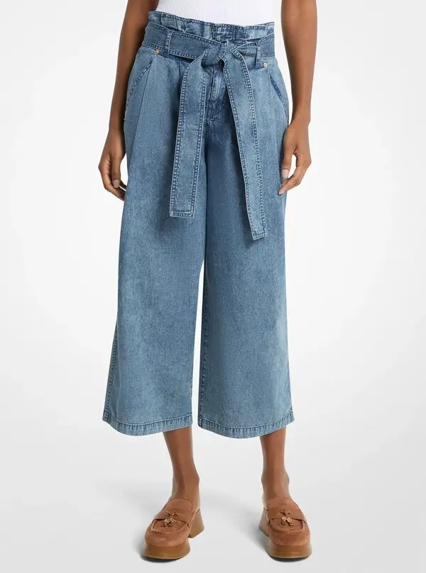 Michael Kors Cropped Paperbag Waist Denim Pants