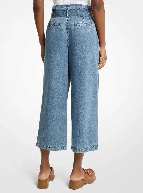 Michael Kors Cropped Paperbag Waist Denim Pants