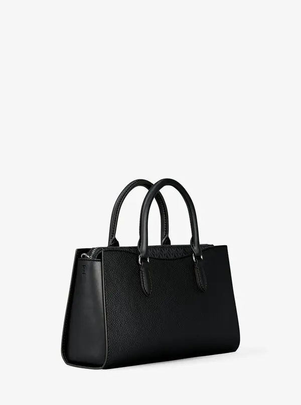 Michael Kors Arden Medium Pebbled Leather Satchel With Signature Logo