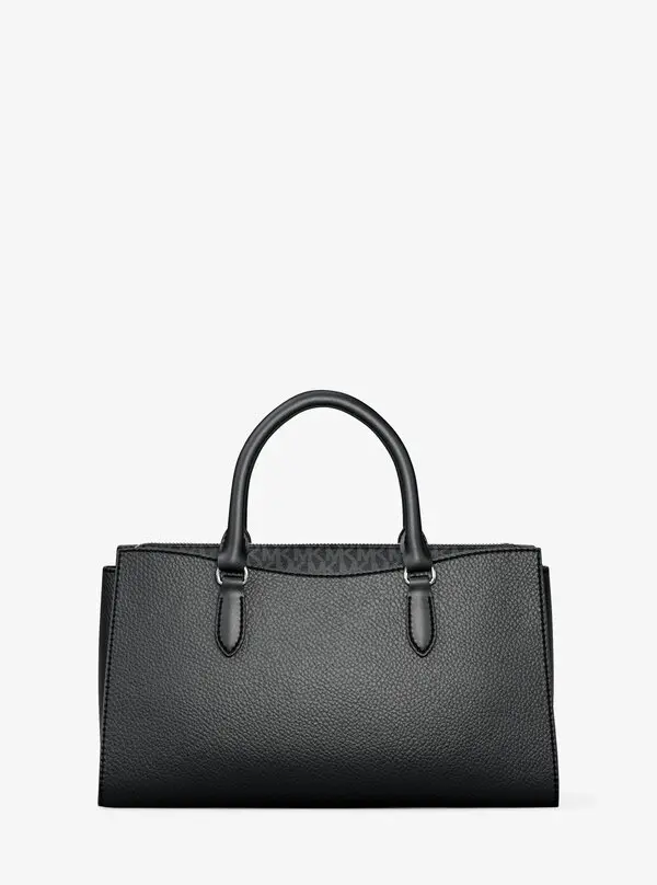 Michael Kors Arden Medium Pebbled Leather Satchel With Signature Logo