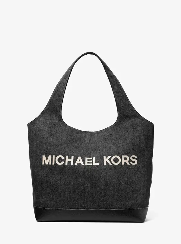 Michael Kors Cooper Medium Denim Tote Bag - Black