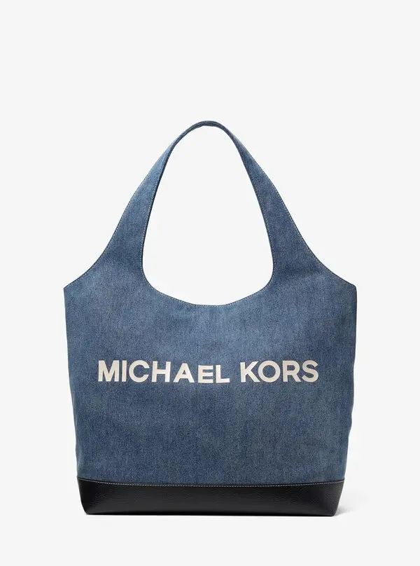 Michael Kors Cooper Medium Denim Tote Bag - Blue