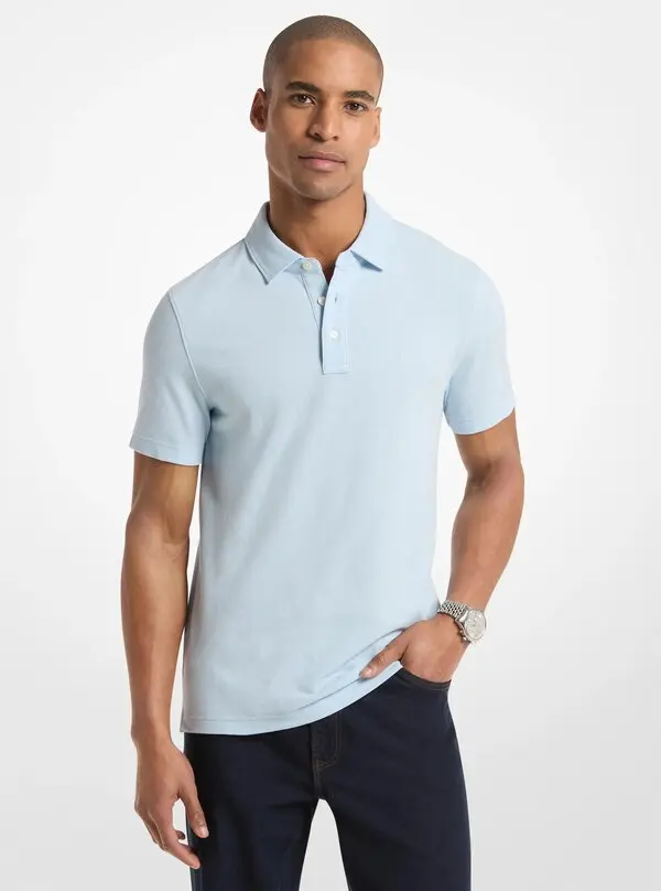 Michael Kors Pima Cotton Piqué Polo Shirt - Blue
