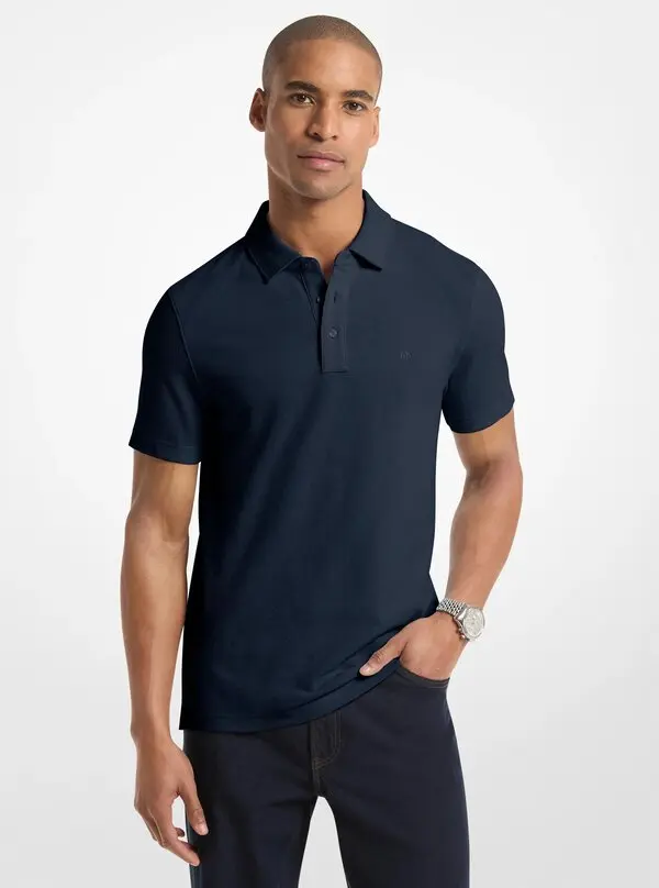 Michael Kors Pima Cotton Piqué Polo Shirt - Blue