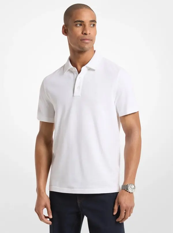 Michael Kors Pima Cotton Piqué Polo Shirt - White