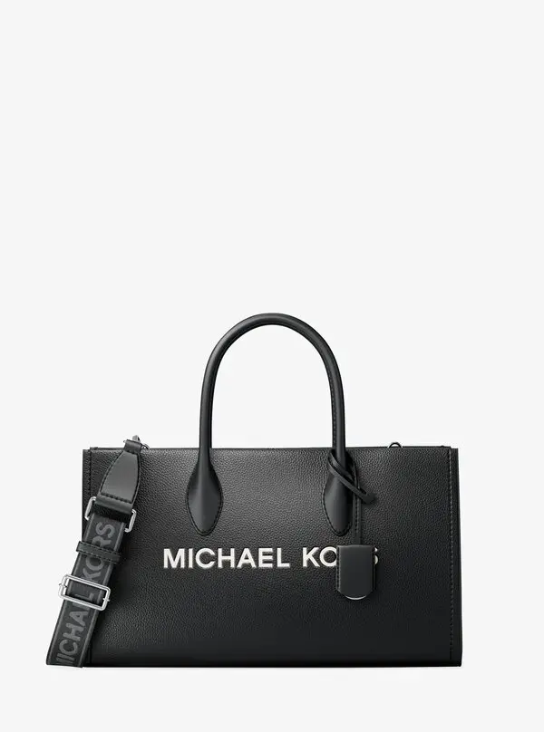 Michael Kors Mirella Medium Pebbled Leather Satchel - Black