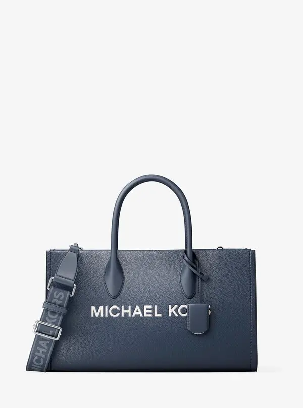 Michael Kors Mirella Medium Pebbled Leather Satchel - Blue
