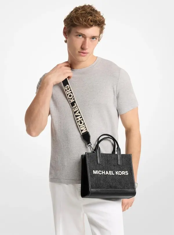 Michael Kors Cooper Denim Convertible Crossbody Bag In Black - 71