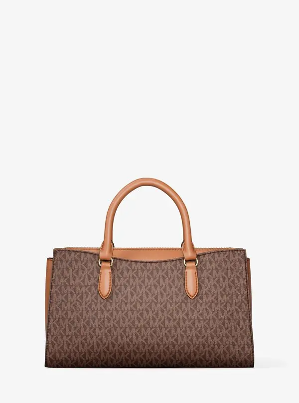 Michael Kors Arden Medium Signature Logo Top-zip Satchel